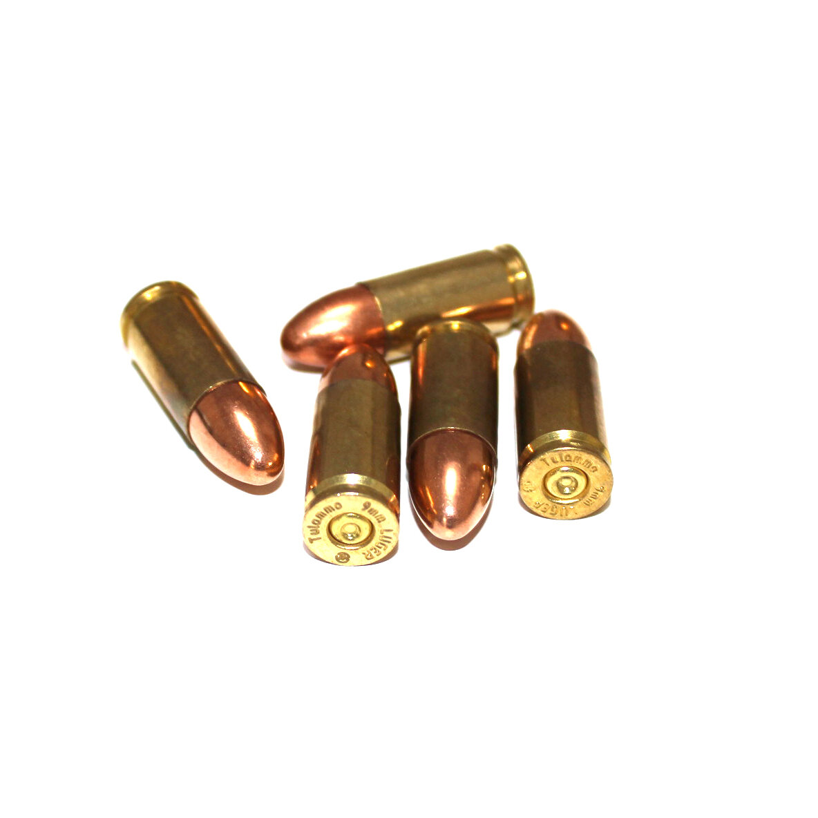 Макет патрона 9x19 (Люгер) латунь 5 шт