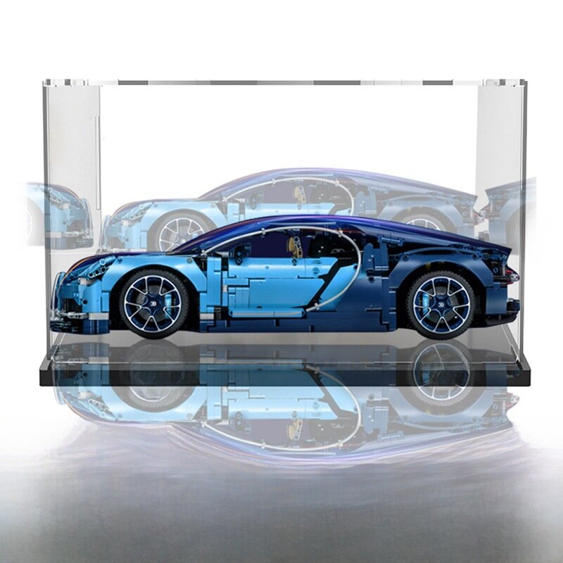 Прозрачный акриловый футляр для моделей Bugatti Veyron 42083 и Porsche 911 GT3, 65x30x20 см, толщина 2 мм