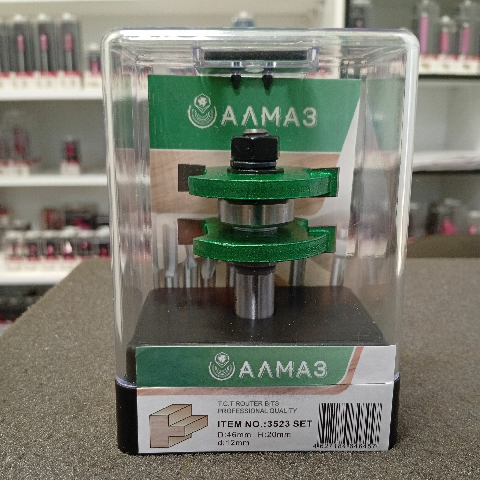 Фреза шип паз комбинированная алмаз 3523 D:46mm I:20mm d:12 mm Комбинированная шип-паз