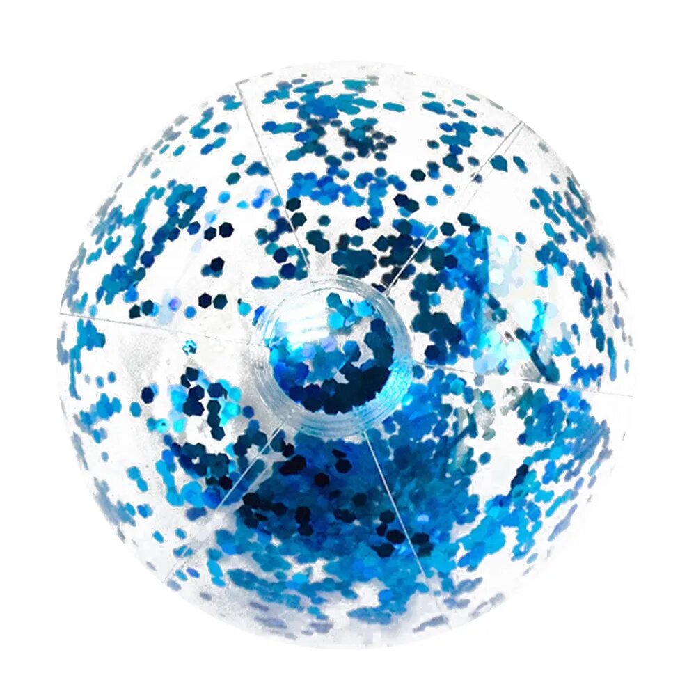 Прозрачный надувной пляжный мяч с блестками