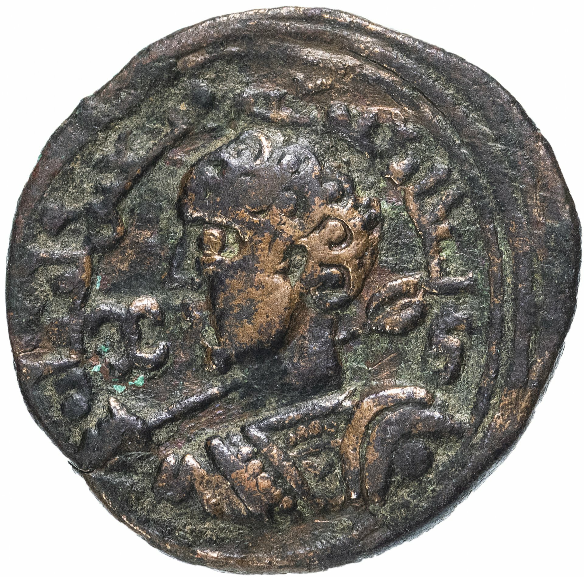 Зенгиды Синджара, Кутб ад-Дин Мухаммад 594-616 г х / 1197-1219 гг , дирхем, Бронза, в сохранности VF