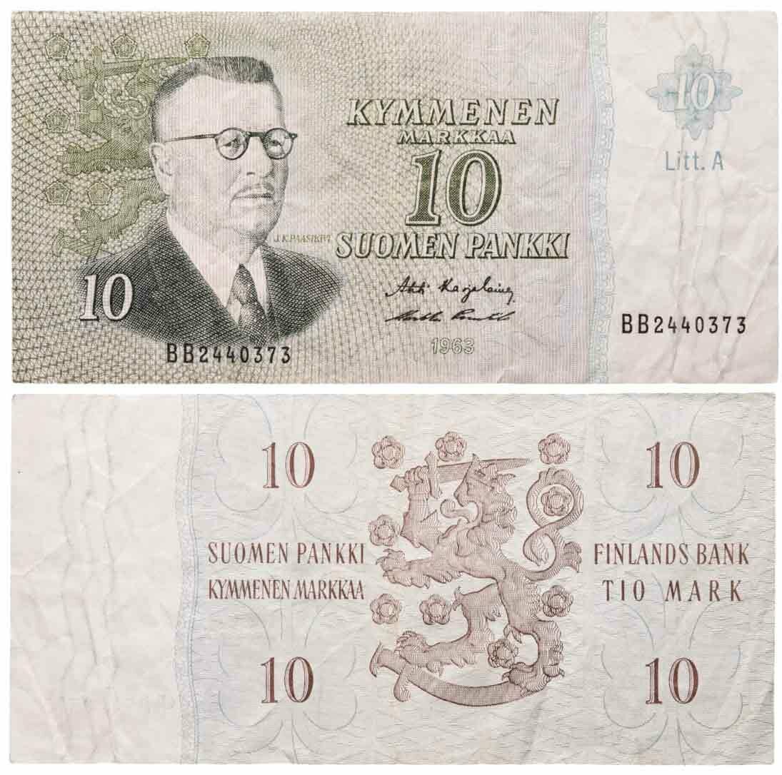 Финляндия 10 марок 1963