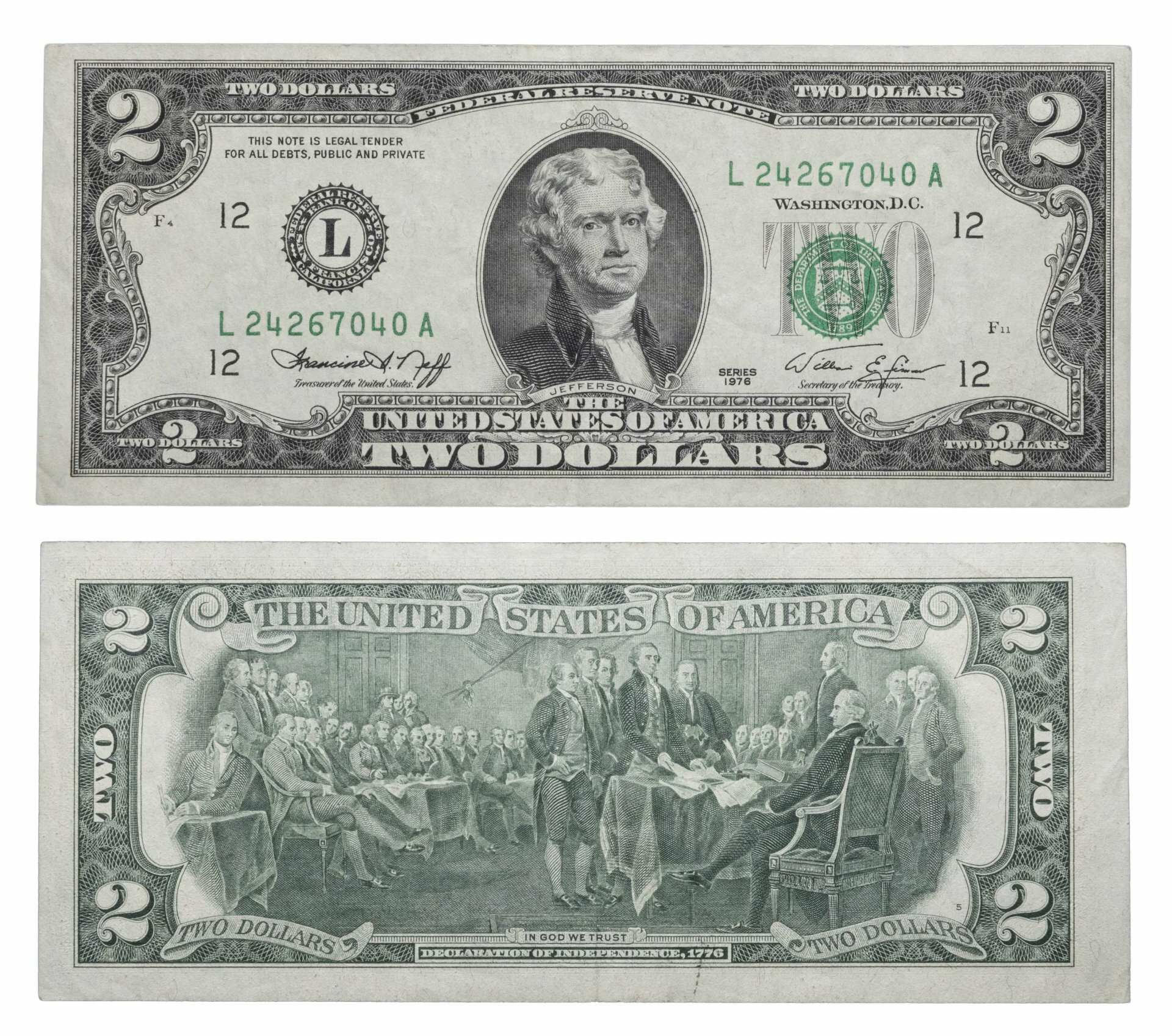 США 2 доллара 1976 года Pick 461 L-Сан Франциско