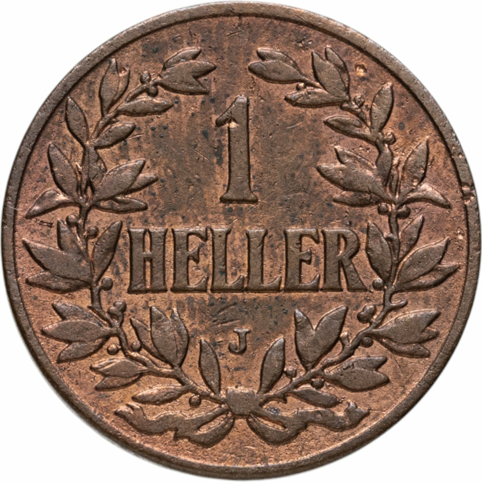 Германская Восточная Африка 1 геллер heller 1911 J, Бронза, в сохранности XF