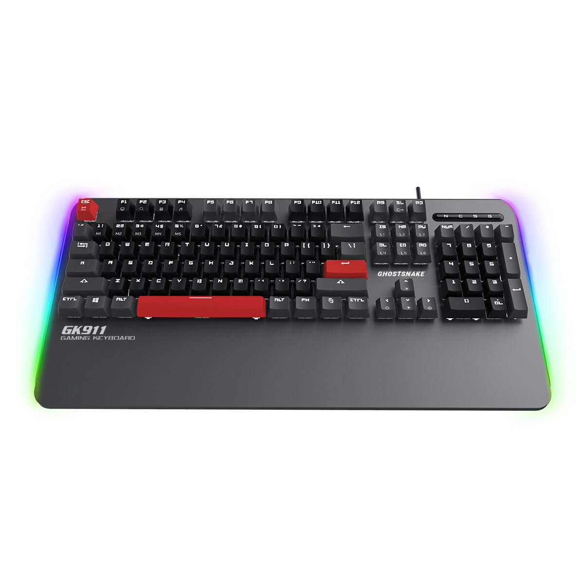Ghost Snake GK911 Механическая клавиатура Оптический переключатель RGB-подсветка Полная анти-гостинг Желтый цвет