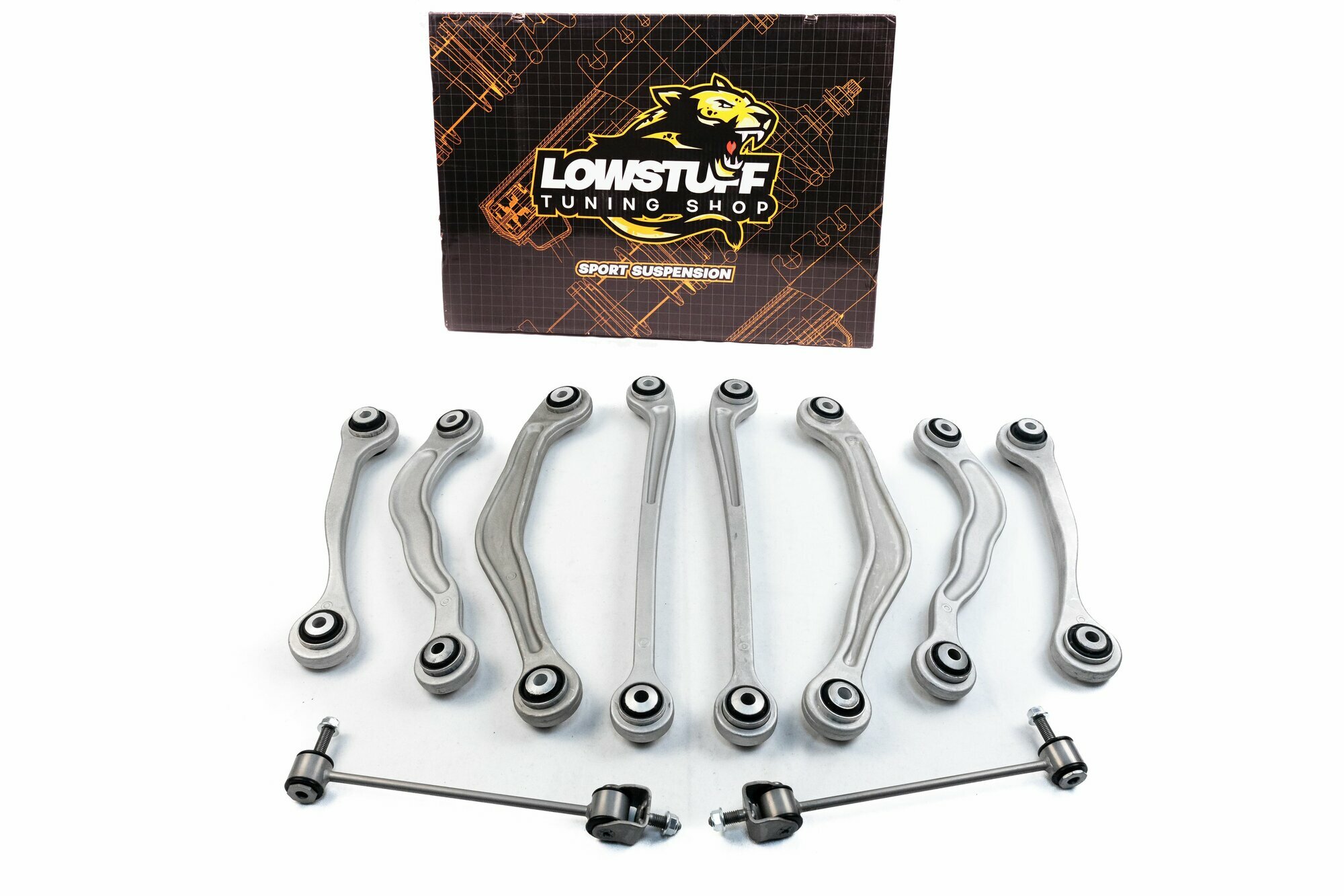 Mercedes W221, C216 Комплект рычагов задней подвески 8шт LOWSTUFF 53MB0036