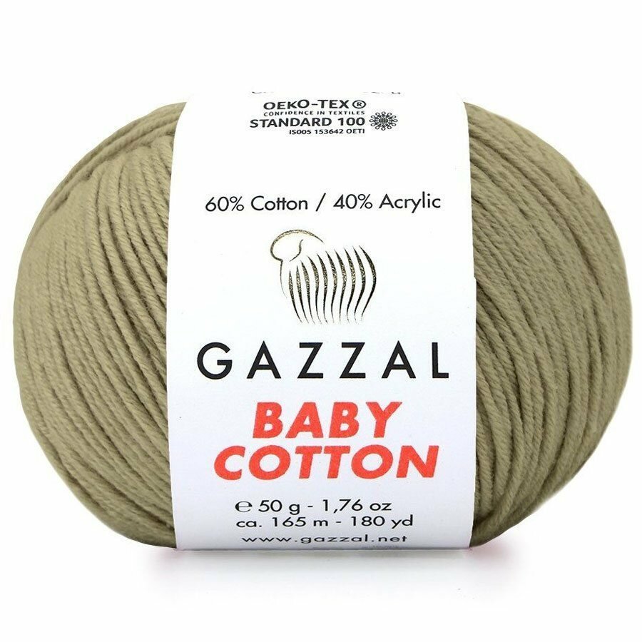 Пряжа Gazzal BABY COTTON 3464 лен (5 мотков)