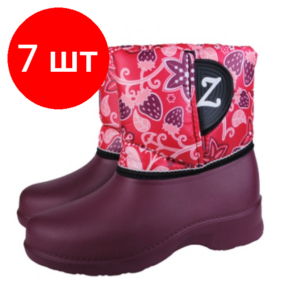 Комплект 7 шт, обувь полусапоги женские ЭВА надставка липучка утепленные МЕХ 19СМ В ассорт ЖБ-081 р.39 ASD