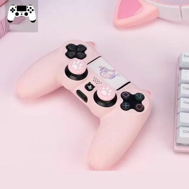 Эксклюзивный силиконовый чехол для контроллера Sony Dualshock 4 DS4 PS4 Slim Pro, выполненный в виде кошки, обеспечивает мягкую защиту джойстиков и корпуса
