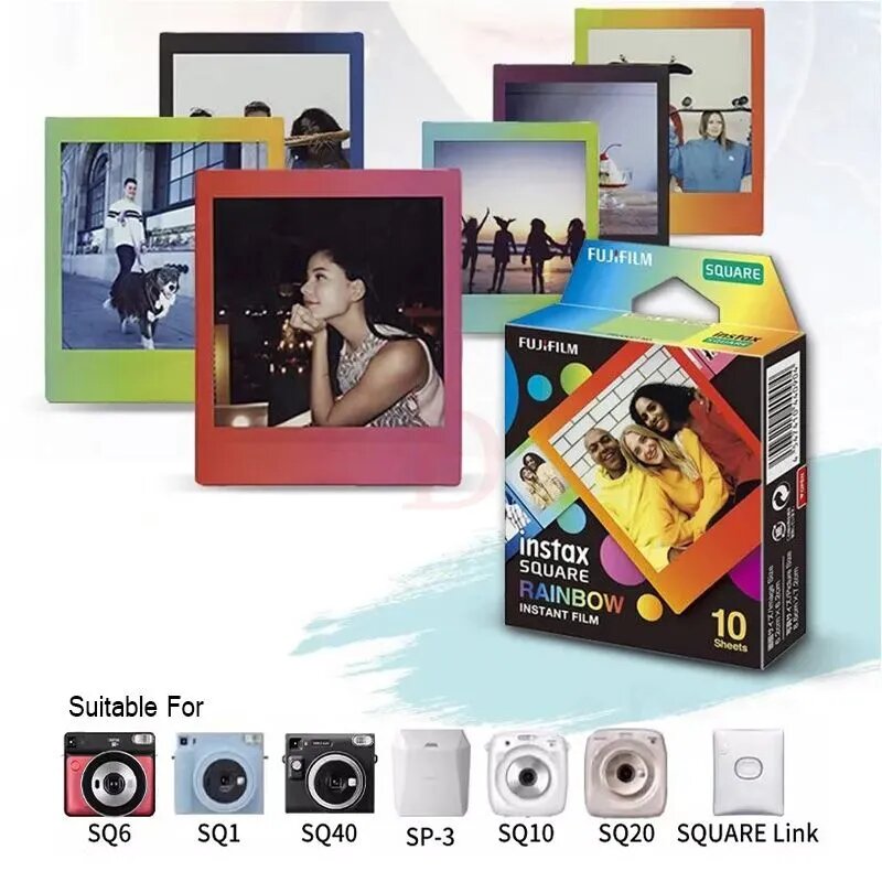 Картридж для фото Fujifilm инстакс квадрат Радуга фотобумага (10 снимков) Instax SQUARE RAINBOW Instant Film