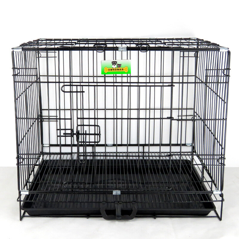 Утолщенная клетка для собак с поддоном и световым окном, клетка для золотистого ретривера, тедди, железная клетка для кошек и собак, клетка для кроликов, складная клетка
