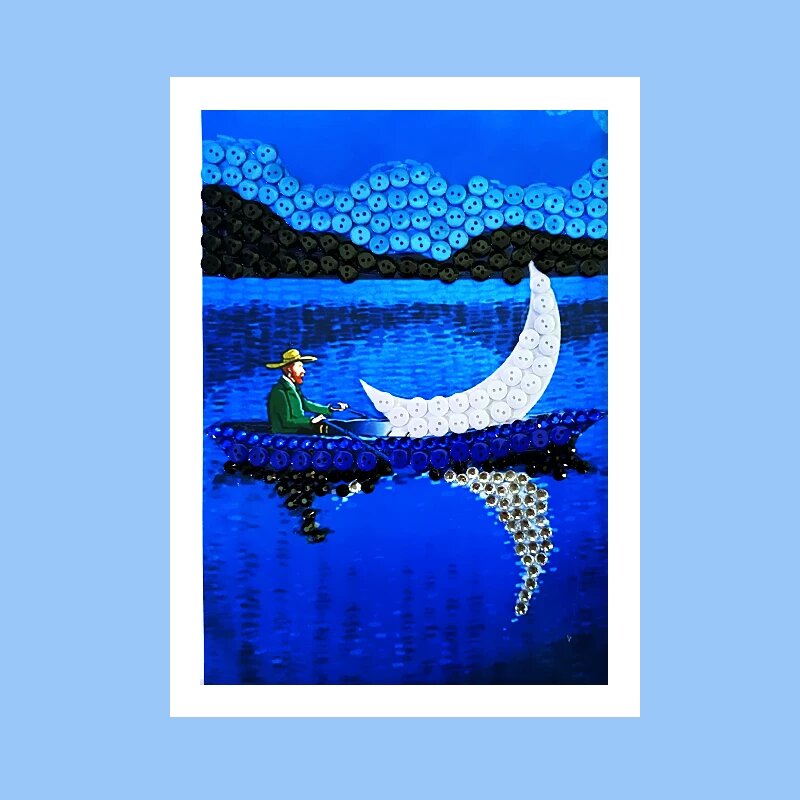 Набор для творчества «Звездное небо и луна»: раскраска кнопками, развивающая игра для детей, материалы для декоративной