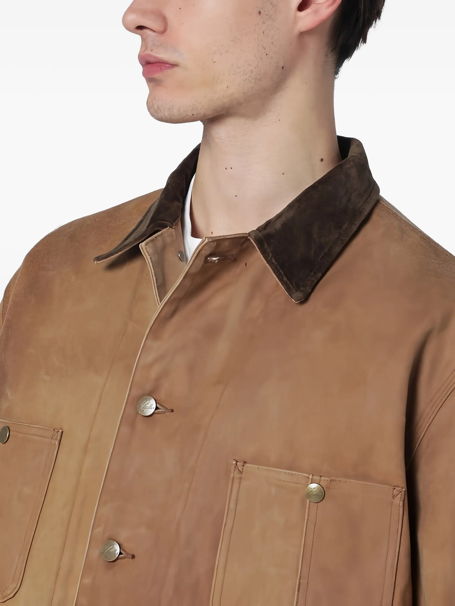 Куртка Needles Patch-pocket shirt jacket, размер 48, brown — фото 1