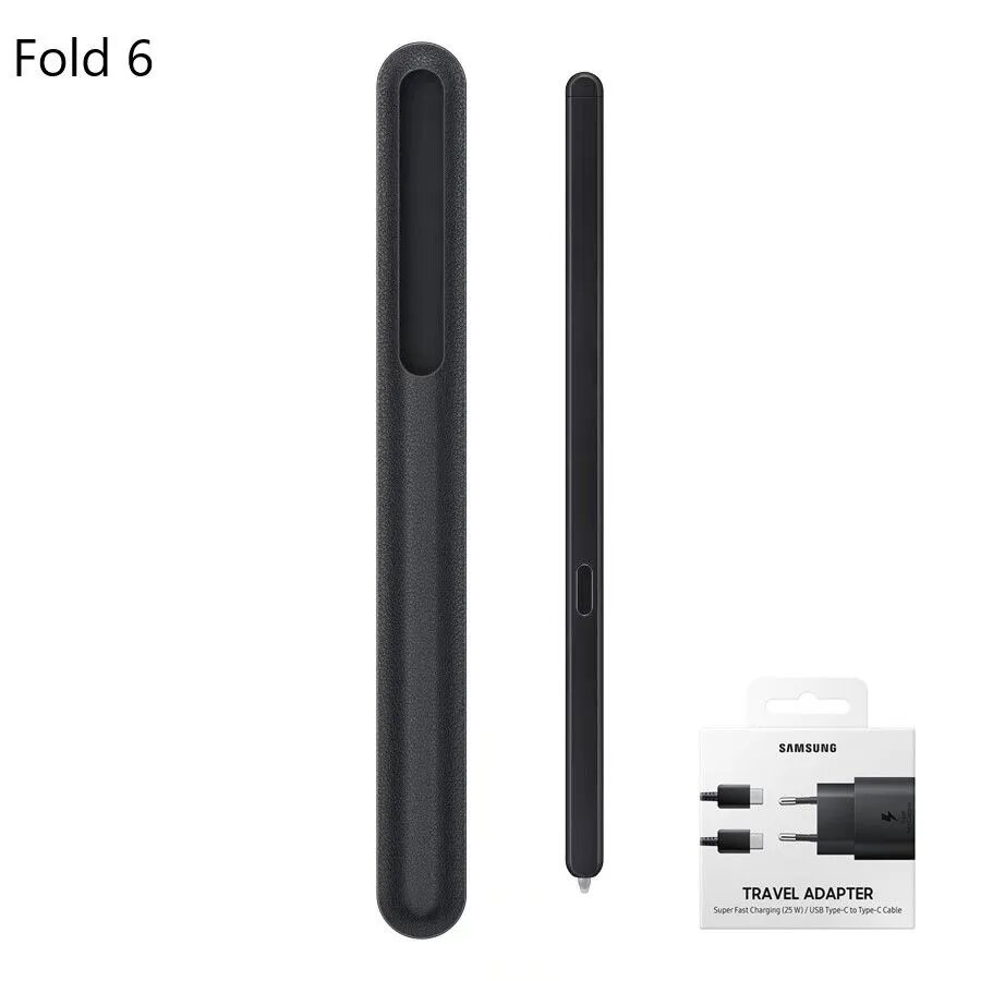 Стилус для телефона Электронное перо S Pen Fold Edition для Samsung Galaxy Z Fold 6 5G, черный+25W EP-TA800, комплект в черном или белом цвете