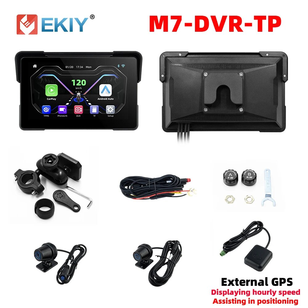EKIY M7-DVR-TP, 7" мотоциклетный DVR с GPS