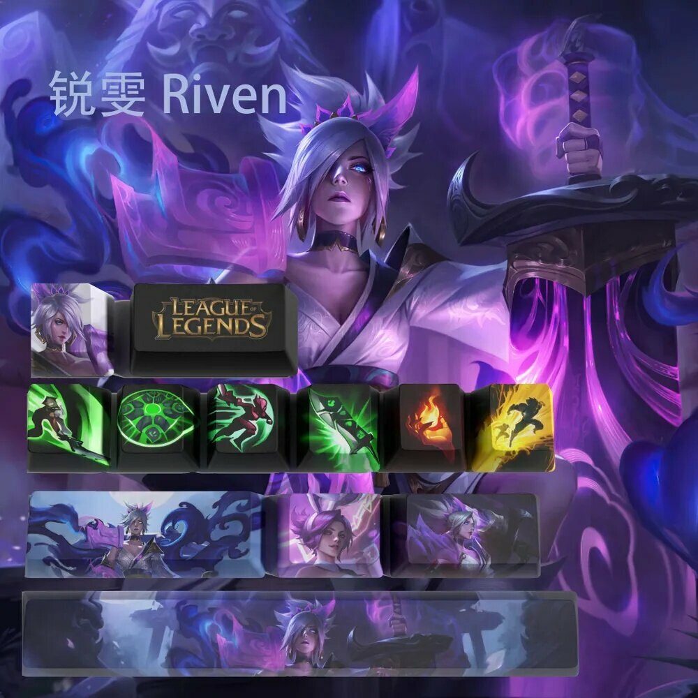 Комплект кейкапов для темы League of Legends / персонализация PBT Keycaps 12 Клавиш / Riven