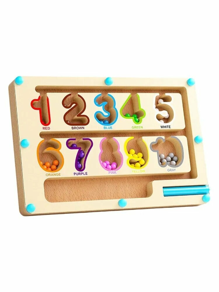 Интерактивный магнитный лабиринт для детей - новая версия с числовыми шариками