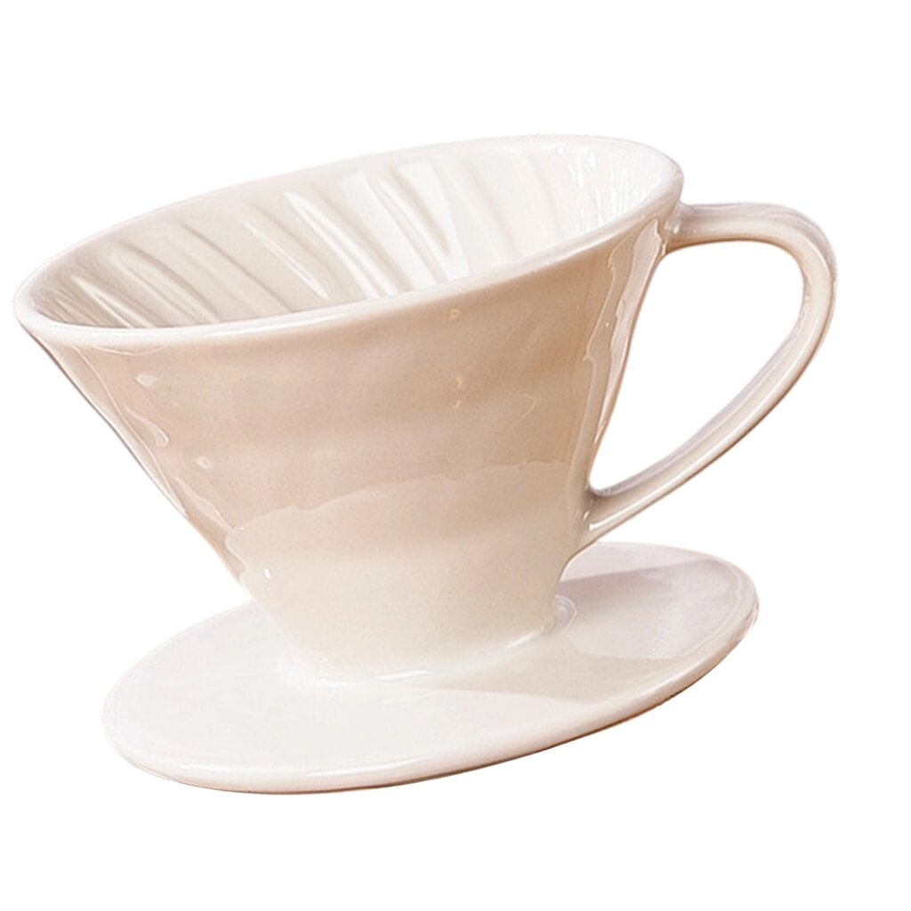 Чашка-воронка для кофе ручной заварки V60-белая-большая