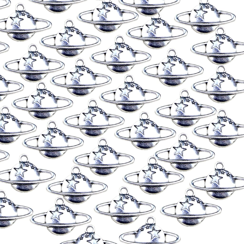 Набор из 100 Старинных Серебряных Подвесок Planet Charm Для Творческих Поделок своими Руками