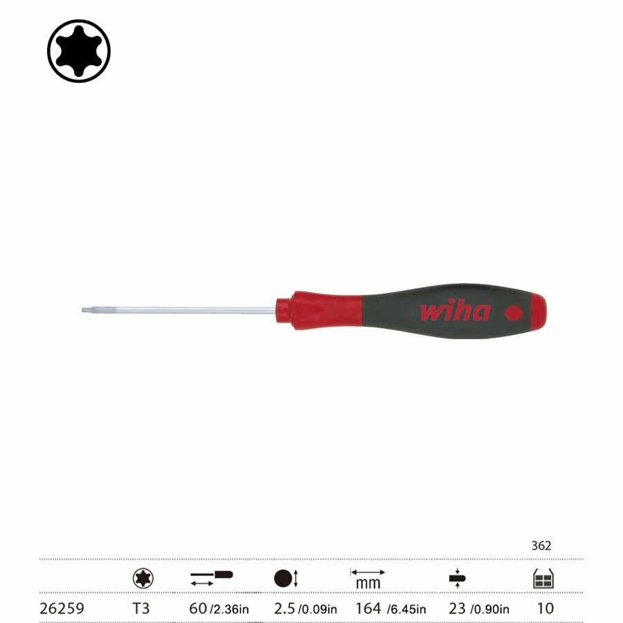 WIHA Отвёртка Torx T3, 164 мм, 26259