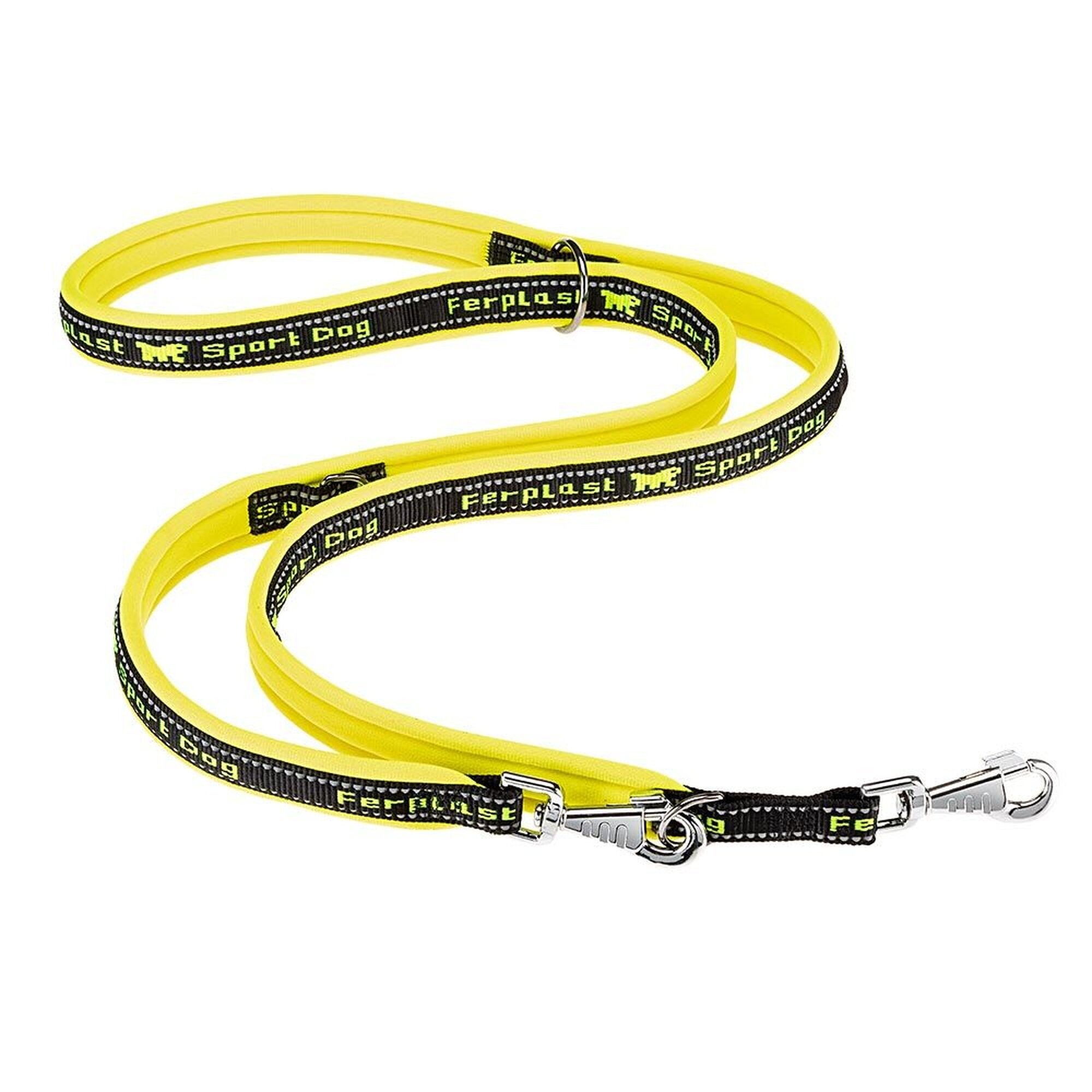 Поводок-перестёжка для собак Ferplast SPORT DOG GA20/200 светоотражающий с мягкой ручкой, желтый