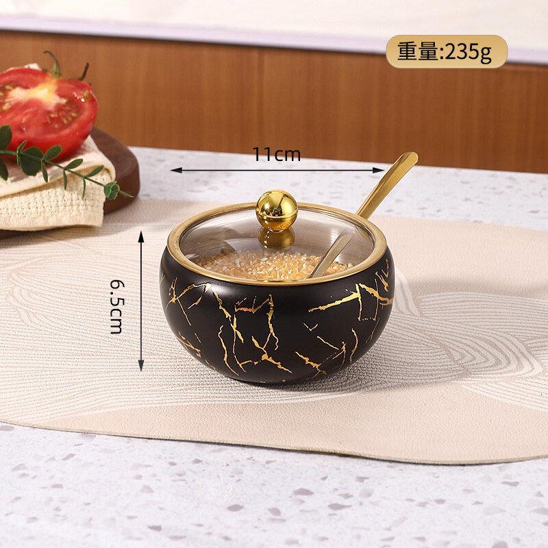 Легкая роскошь: банка для приправ из нержавеющей стали с крышкой, креативные кухонные принадлежности, контейнер для хранения, набор банок для соли, сахара и приправ