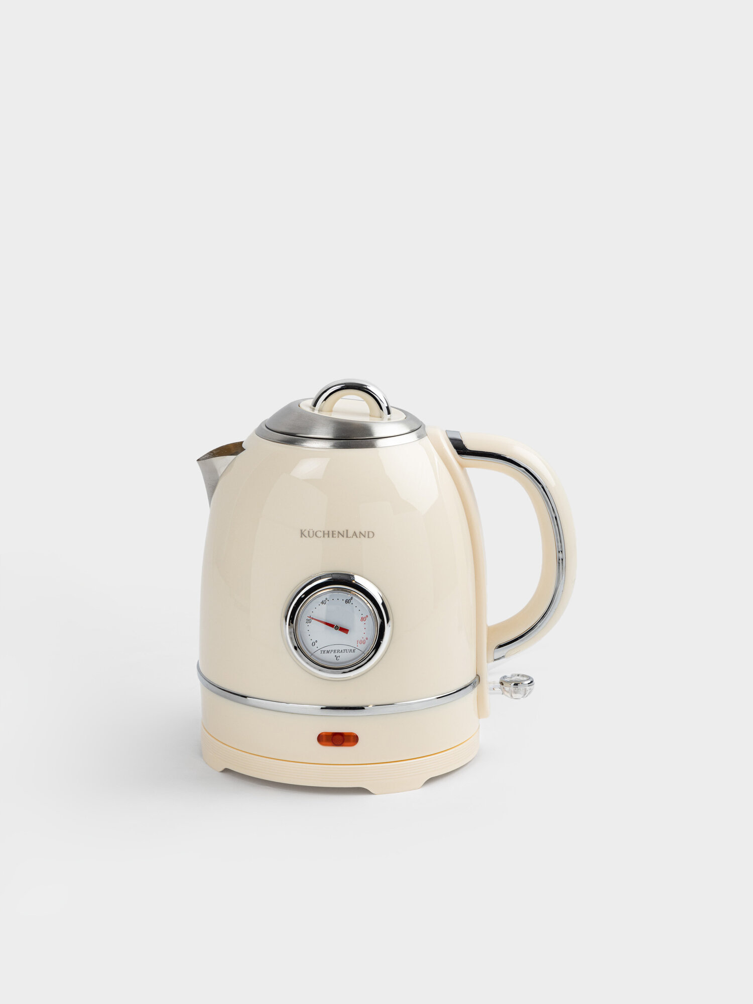 Чайник электрический, 1,5 л, 1350 Вт, сталь/пластик, молочный, Vintage kitchen