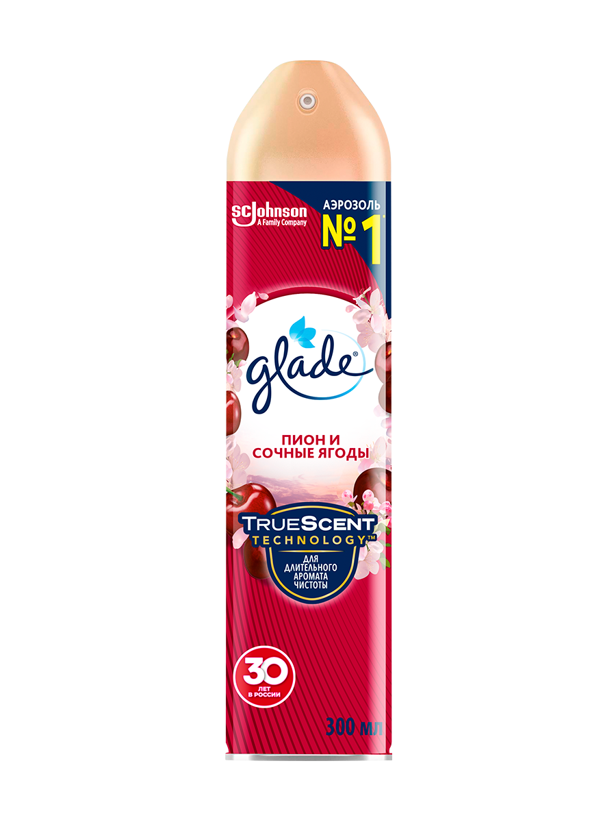 SC J GLADE Освежитель воздуха аэрозоль пион И сочные ягоды, 300мл