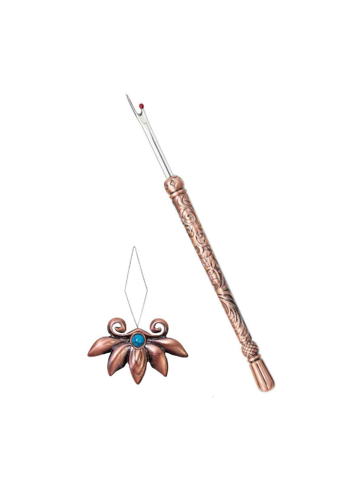 Винтажный нож для швов и съема нитей с иглой-нитеводом, Красная бронза