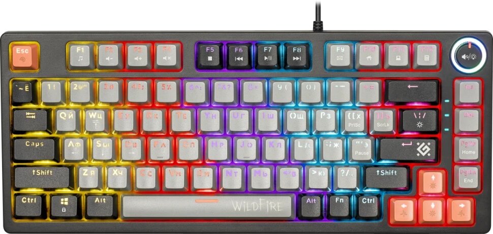 Клавиатура DEFENDER Wildfire GK-213 45214, серо/черный