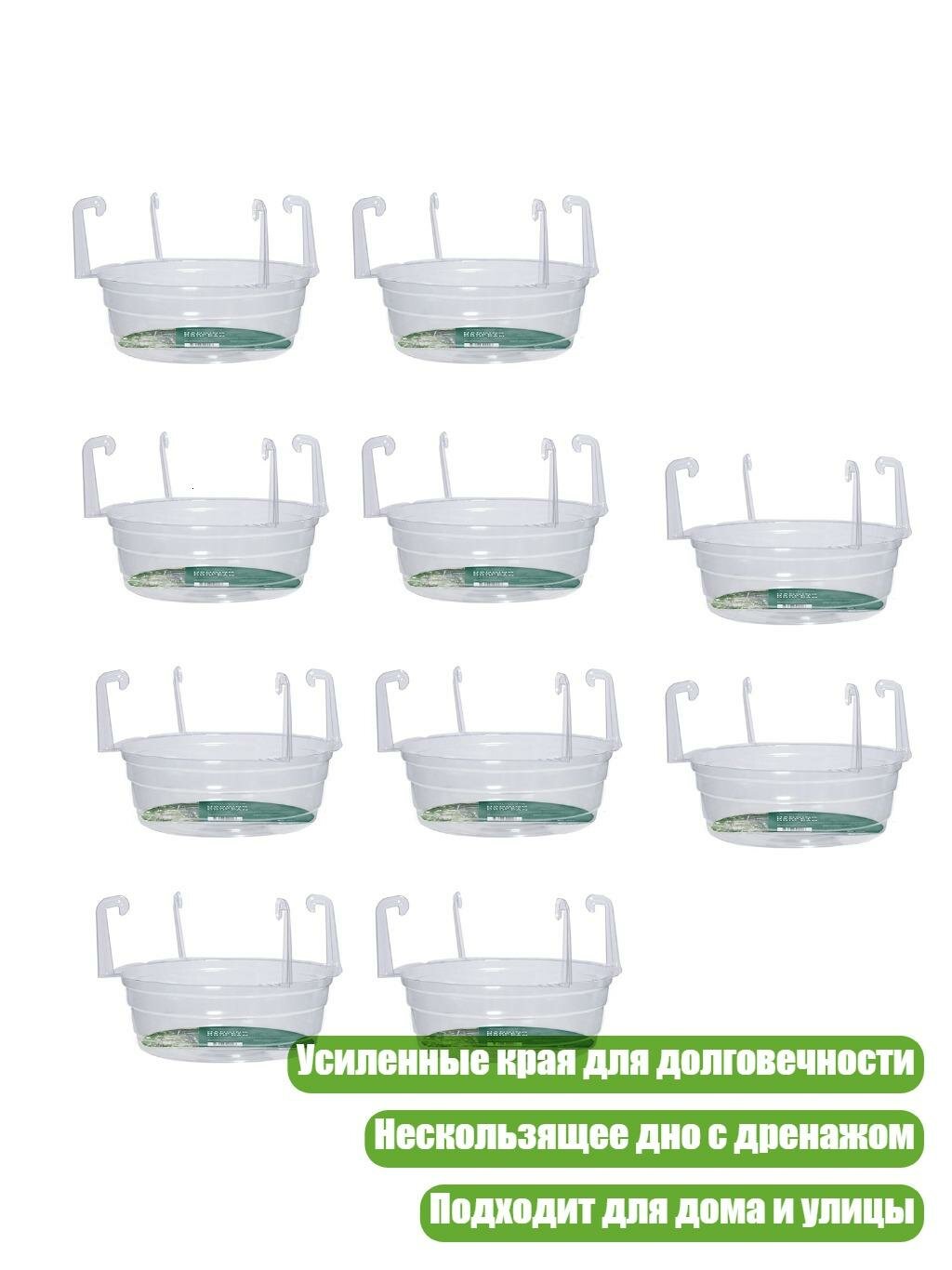 Пластиковые поддоны для растений 10 шт, 8 дюймов