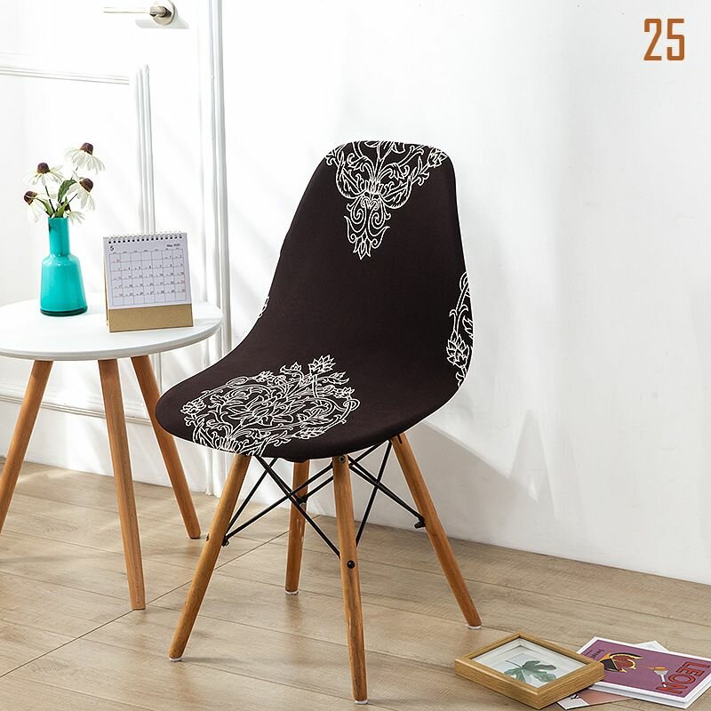 Чехол на стул тканевый с принтом для стула-ракушки, Эластичный, полиэстера,1 шт