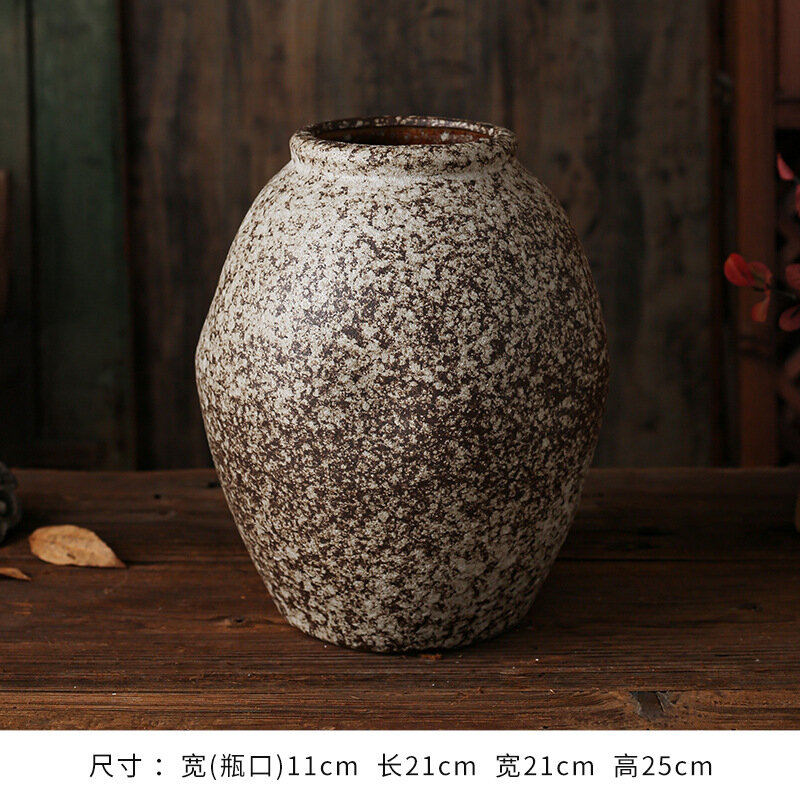 Ретро-вазы в новом китайском стиле, декоративные керамические украшения в деревенском стиле для прихожей, прикроватной тумбочки, тумбы под телевизор, для цветочных композиций, керамическая ваза для дома.