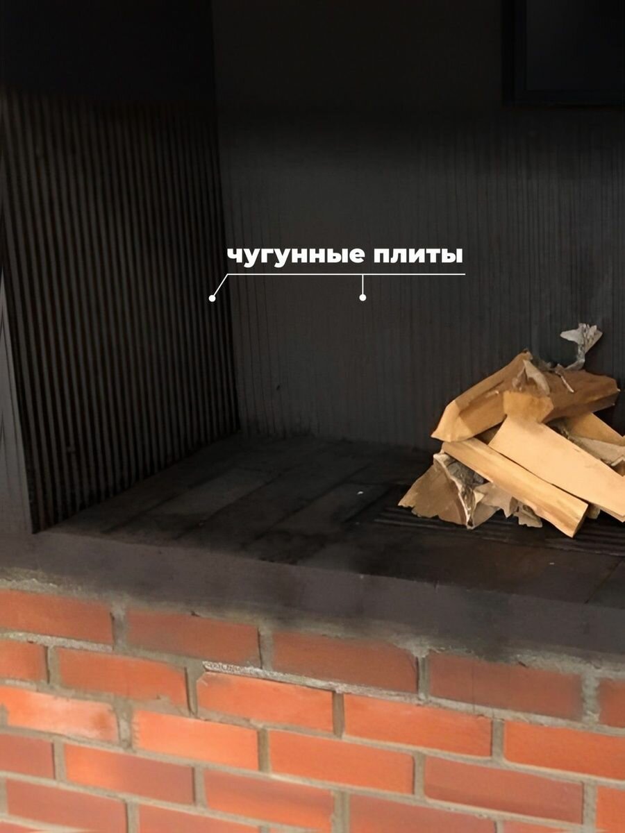 Плита (пластина) чугунная рифленая, защитная, для облицовки задних стенок каминов, 1000*1000*20 , росстин