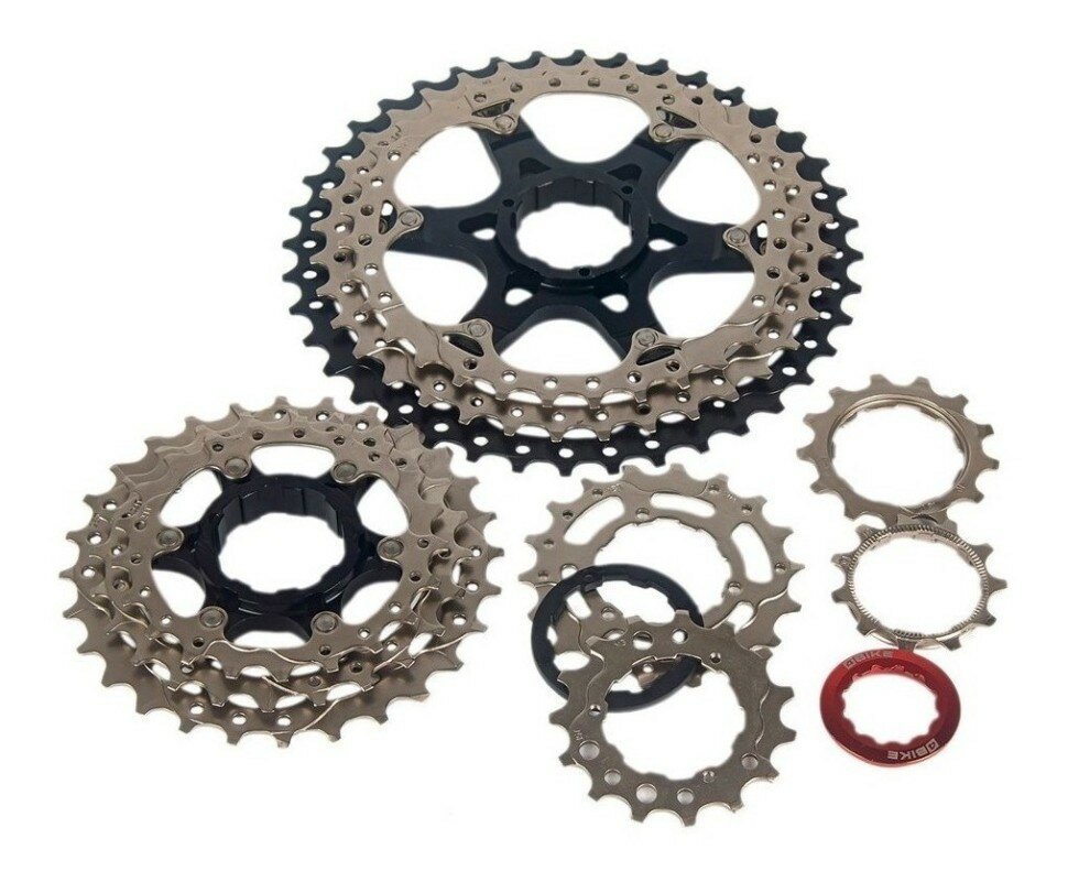 Кассета 4BIKE Premium MTB 10 скоростей, паук Split Type, набор зубьев 11-40, в упаковке.