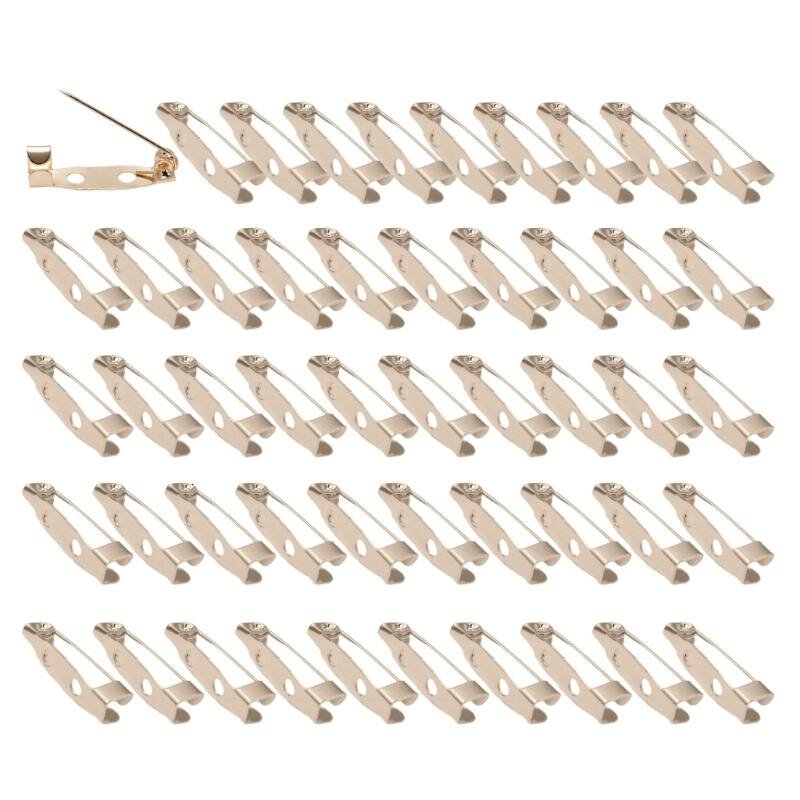 Брошь-булавка с застежкой, 50 шт, Золото KC - 25mm