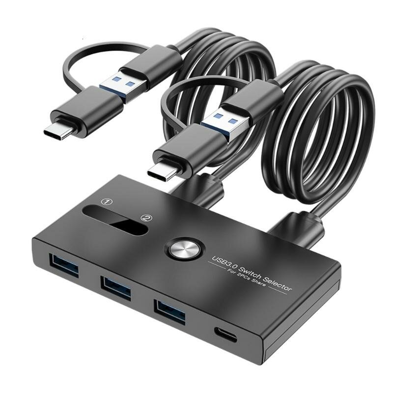 USB-C и USB 3.0 KVM-переключатель для двух компьютеров