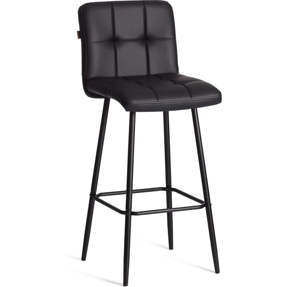 Барный стул TetChair Medeo, со спинкой, экокожа, чёрный, 120кг
