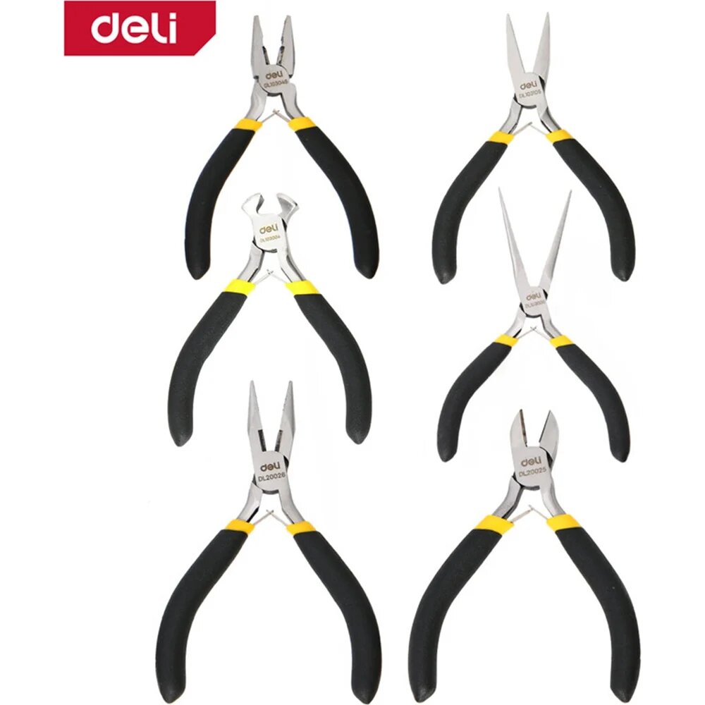 DELI Набор мини-плоскогубцев DL103205-6 (6 предметов, обливная ручка) 179531
