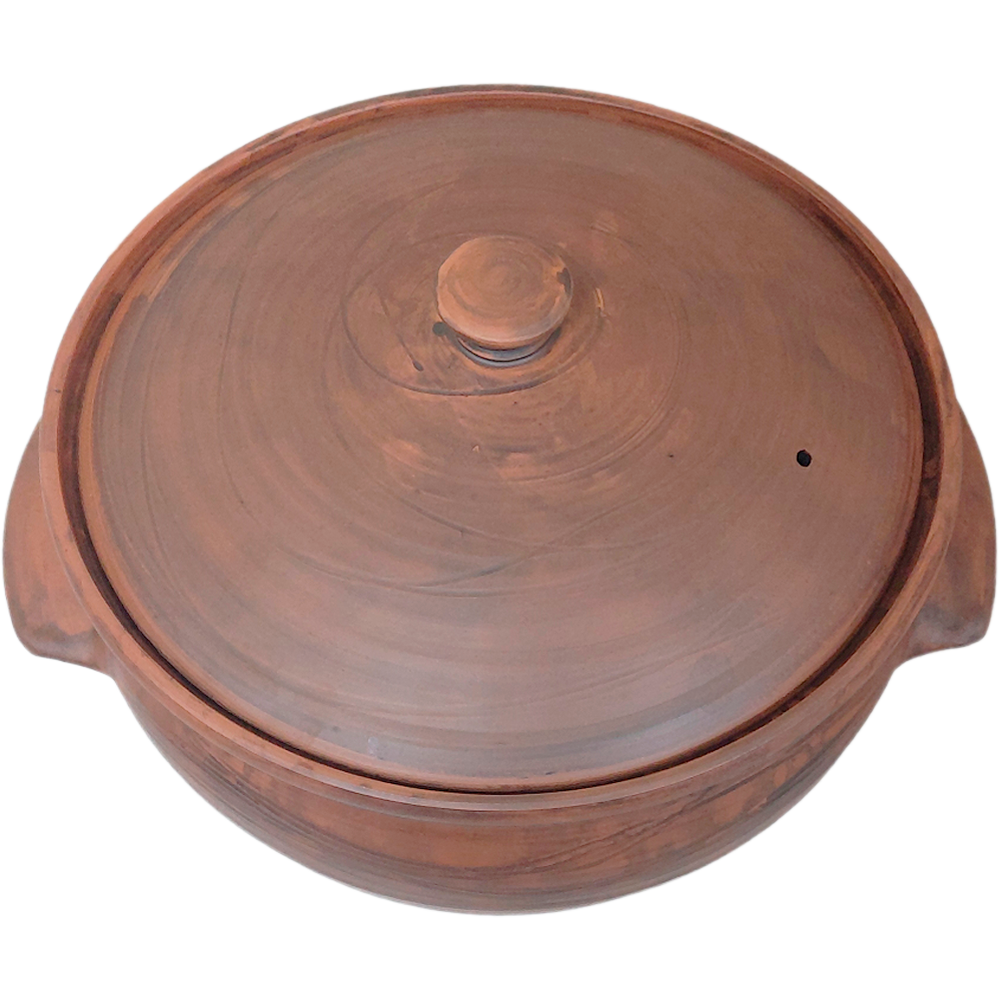 Глиняный горшок для запекания с крышкой и ручками, "Аркс", 5 л, (Ручная работа)