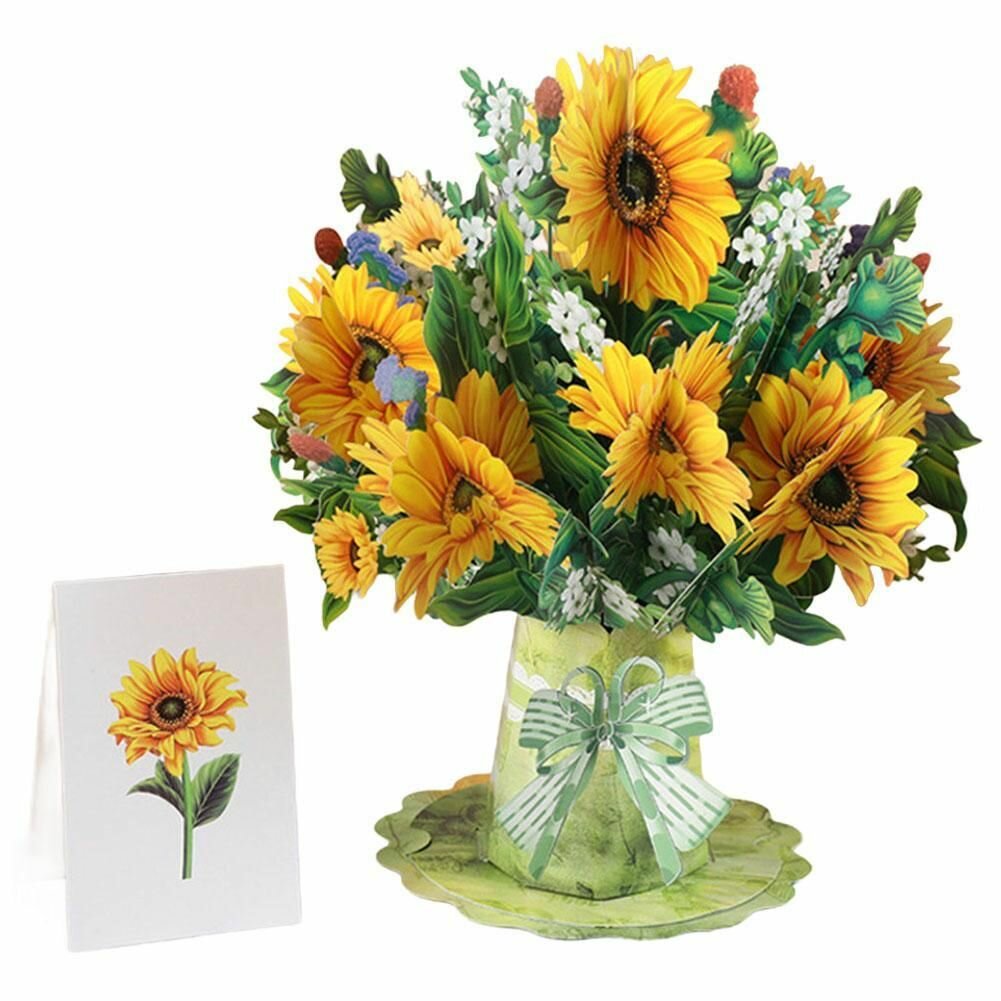 3D объемная открытка ручная резная с букетом для Дня матери и учителя