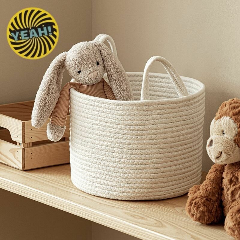 Корзина-хранилище "IKEA", декоративная, для игрушек, хлопкая веревка