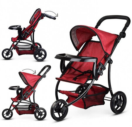 Прогулочная коляска Melobo / Melogo 9377В-T цвет бордовый/серый