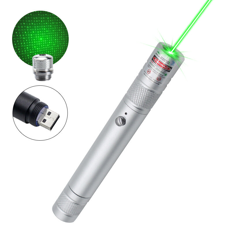 Мощный USB-зарядный лазерный фонарик лазерный фонарик дальнего света зеленого света для продажи песочницы Зеленый свет
