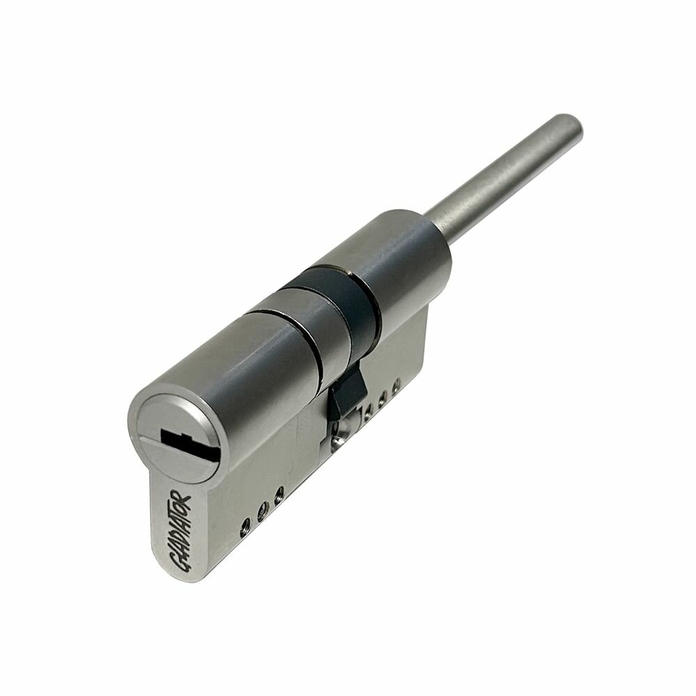 Цилиндровый механизм GLADIATOR 65мм (35+30Ш) со штоком под вертушку, никель