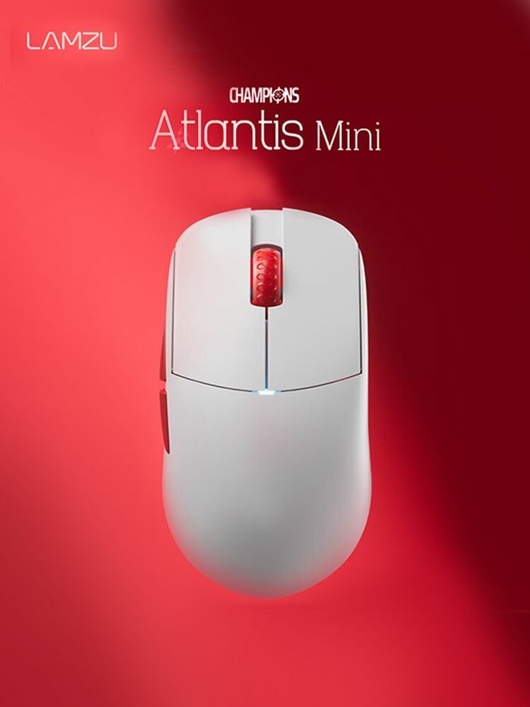 LAMZU Atlantis Mini Champion Легкая проводная и беспроводная игровая мышь с удобной рукояткой, белого цвета