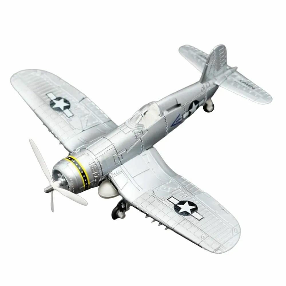 Сборная модель самолета времен Второй мировой войны, истребитель F4U, масштаб 1:48, серебристый, для взрослых и детей, DIY