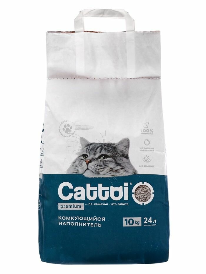 Cattoi Premium 10 кг, Наполнитель минеральный комкующийся пластиковый пакет