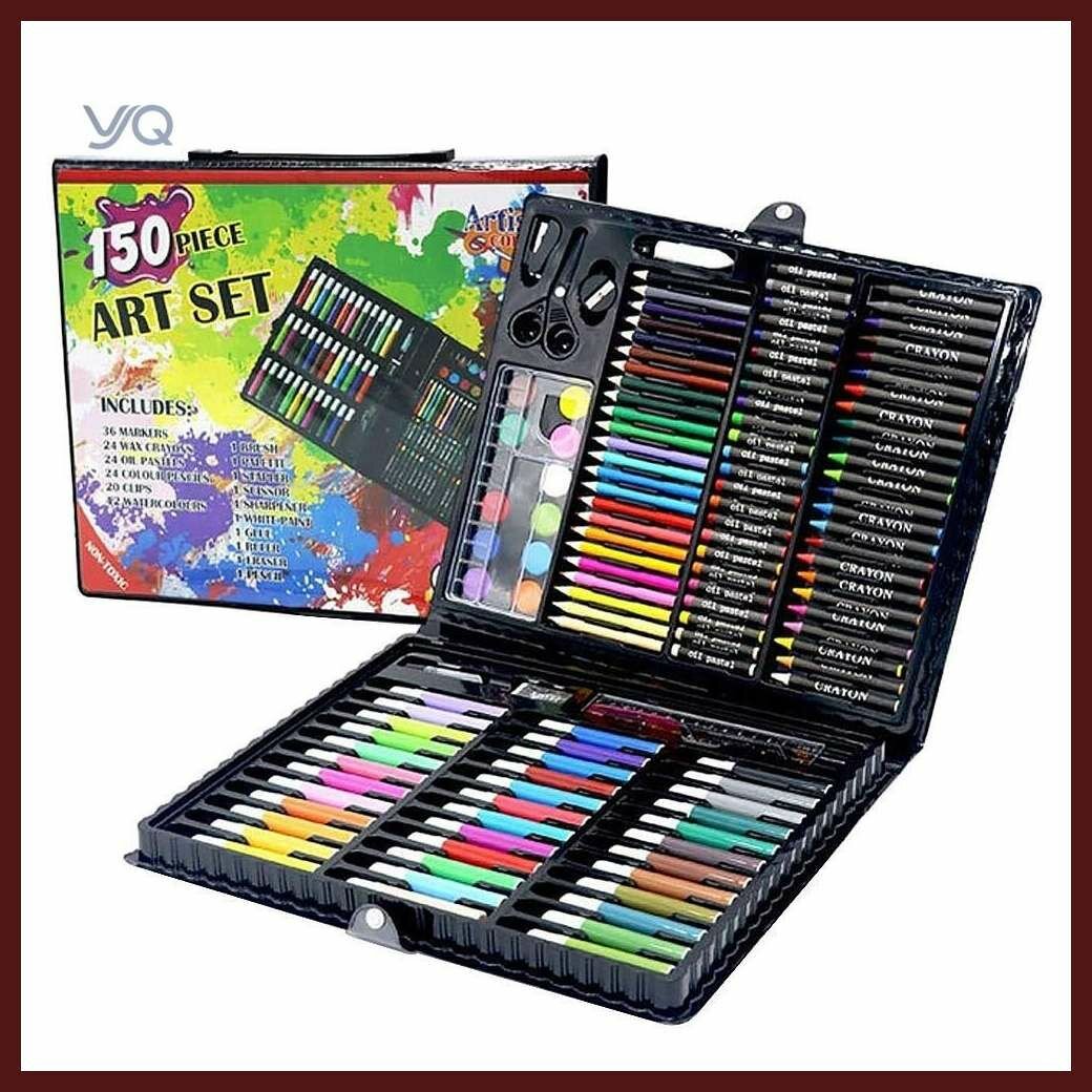 Набор для рисования "Чемодан юного художника&150 предметов карандаши кисти краски фломастеры