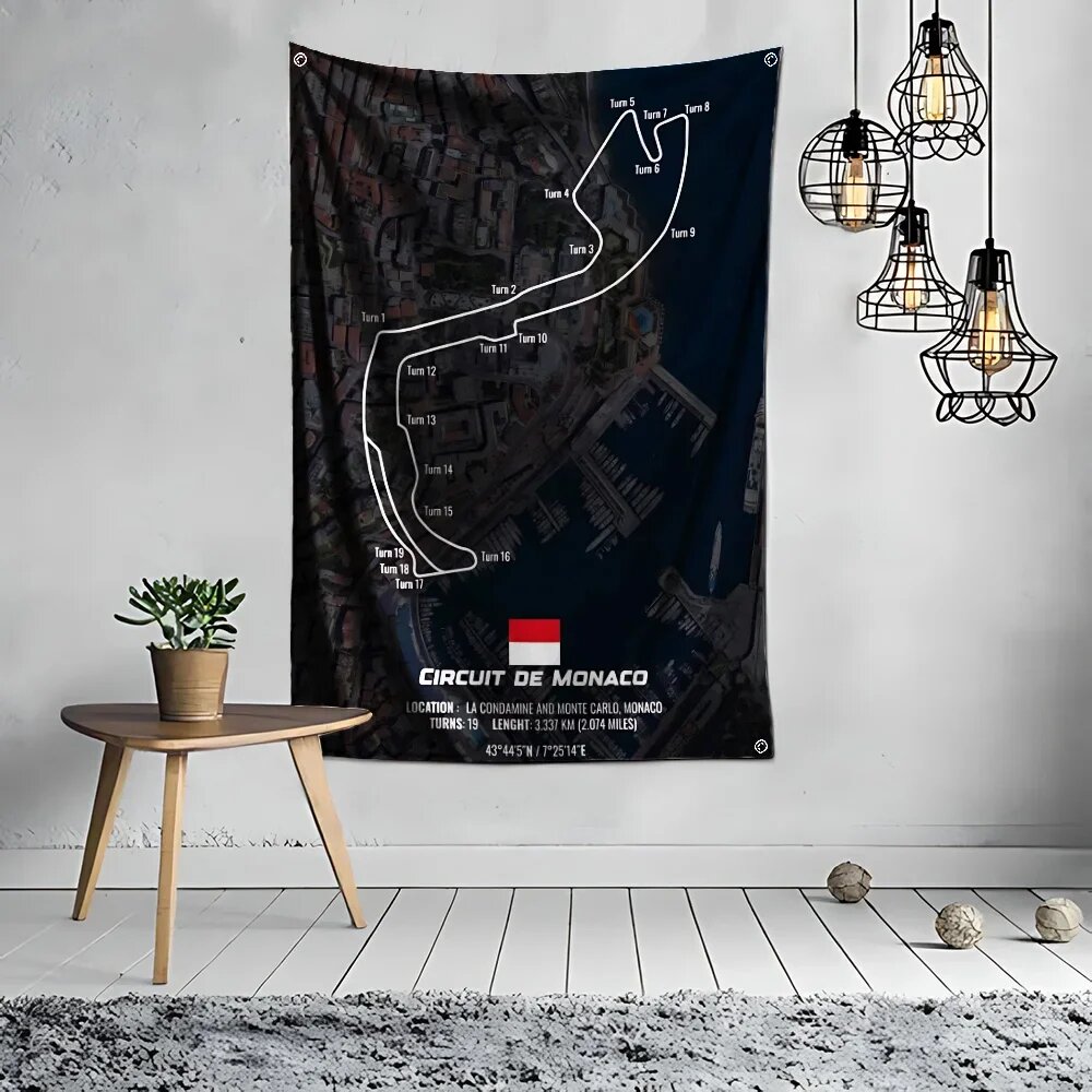 Флаг Формула 1 Imola Monaco Circuit, полиэстер, цифровая печать 90x150cm, 158Y60A13